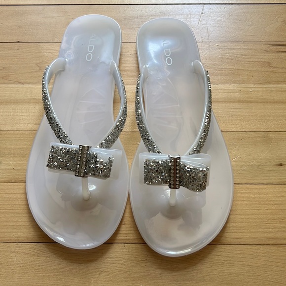 Aldo | Shoes | Aldo Rhinestone Bow Jelly Sandals | Poshmark